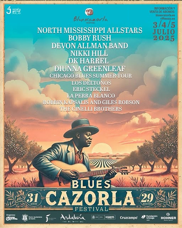 BluesCazorla Festival 2025 line-up. 3 to 5 July - La hora del blues